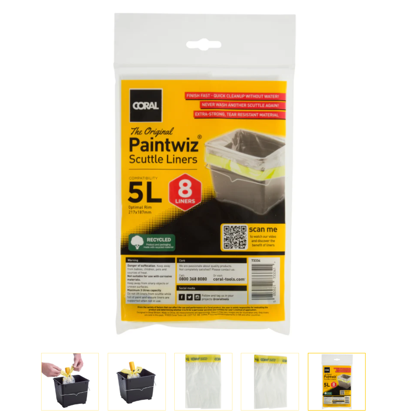 Coral Paintwiz 5 Litre Paint Kettle Liners with Coreflex for Easy Clea ...